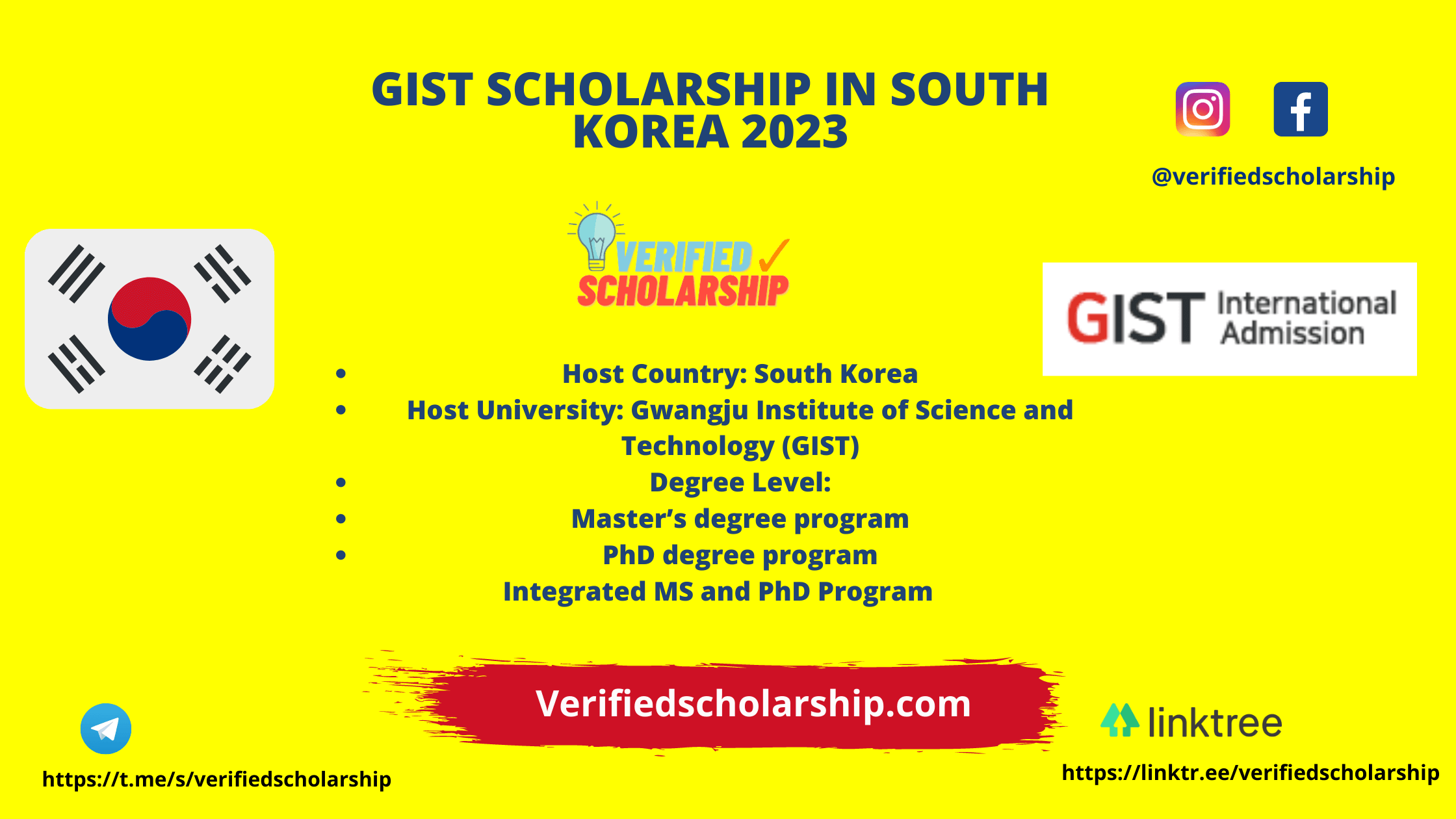 GIST Scholarship South Korea 2023 | how to apply - Verified Scholarship
