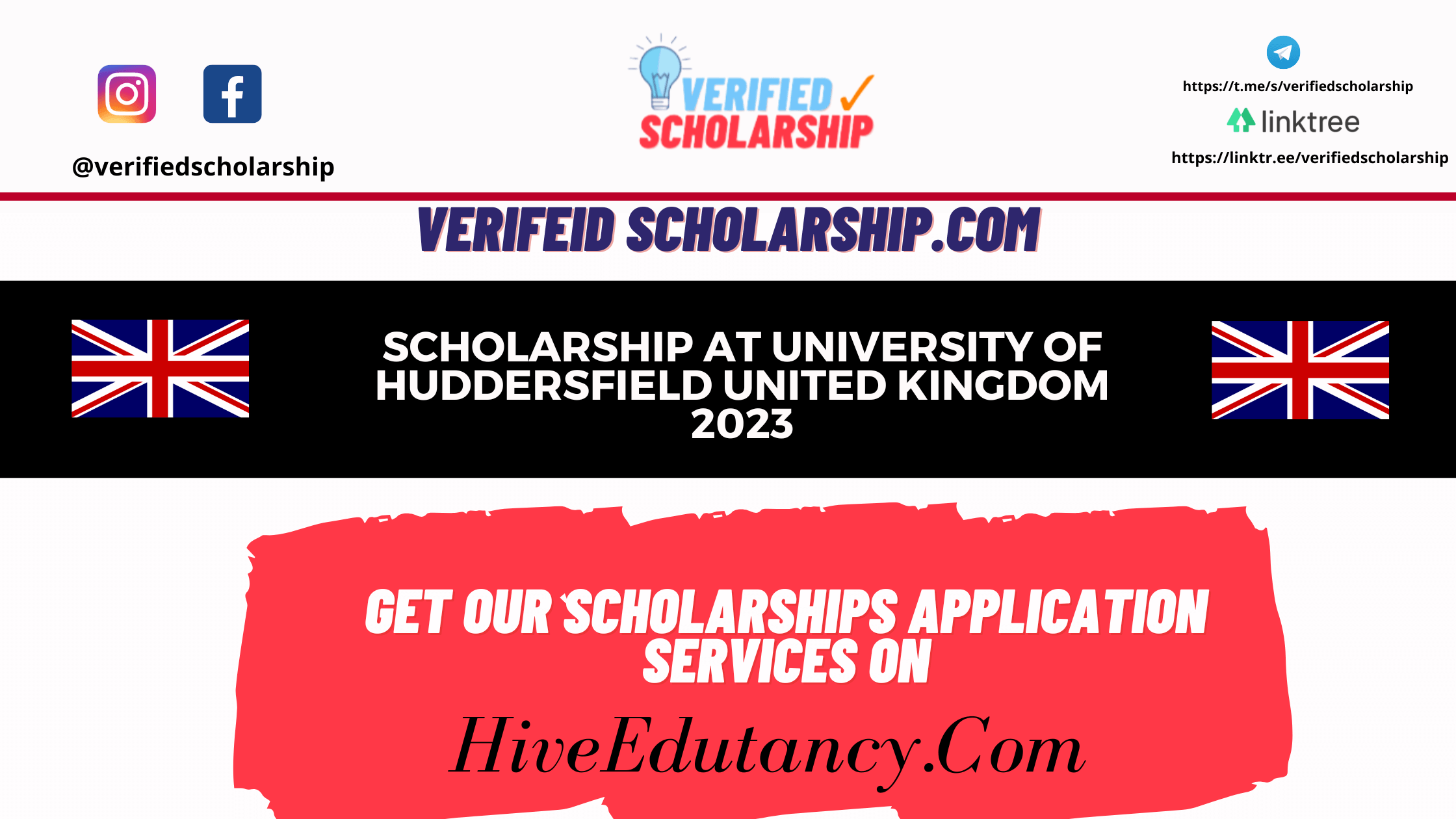 Scholarship at University of Huddersfield United Kingdom 2023 - Verified Scholarship