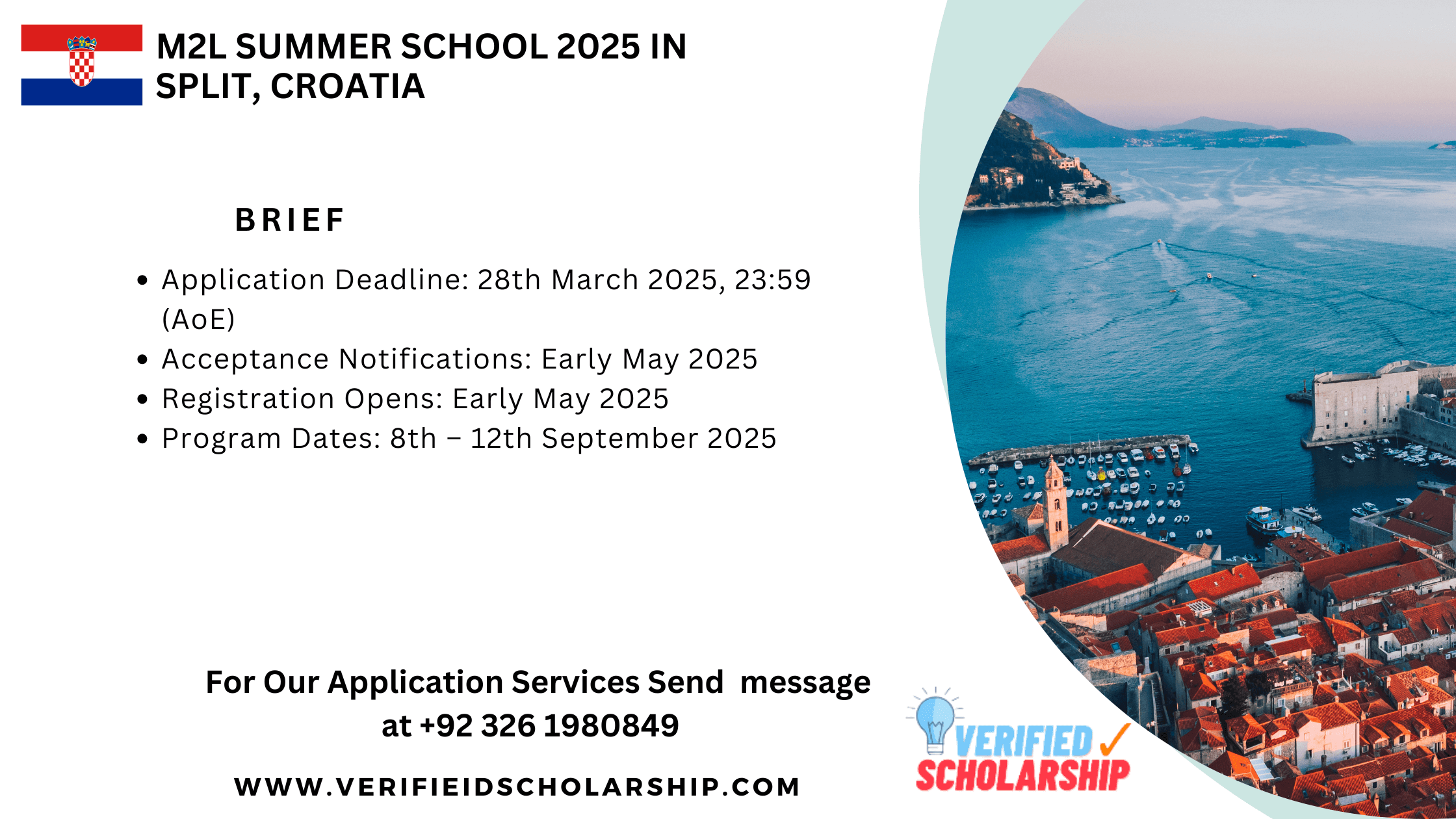 M2L Summer School 2025 in Split, Croatia - Verified Scholarship