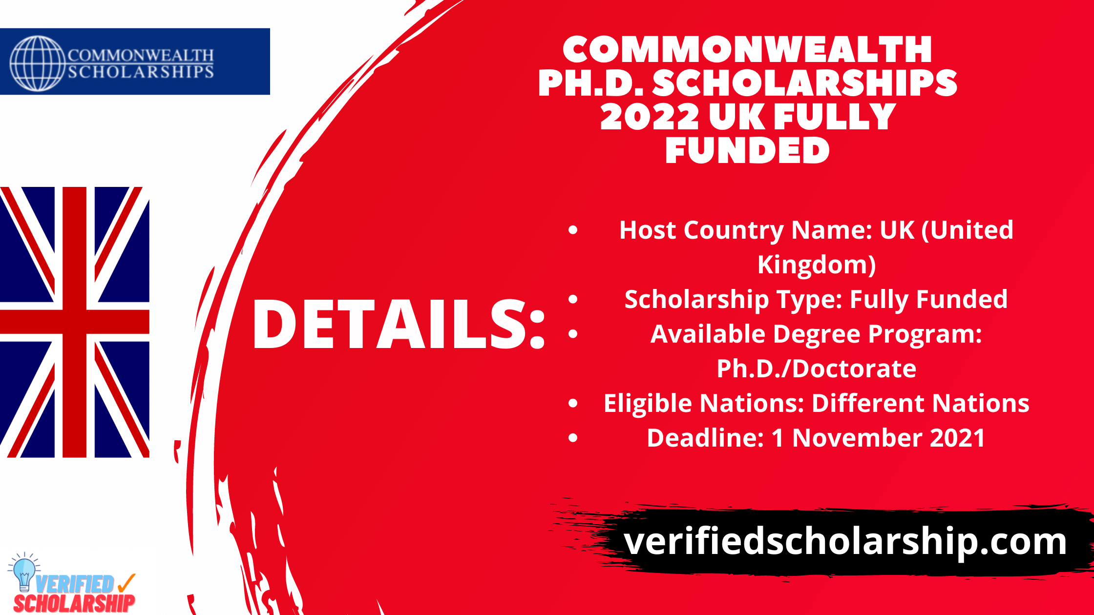 Commonwealth Ph.D. Scholarships 2022 UK Fully Funded - Verified Scholarship