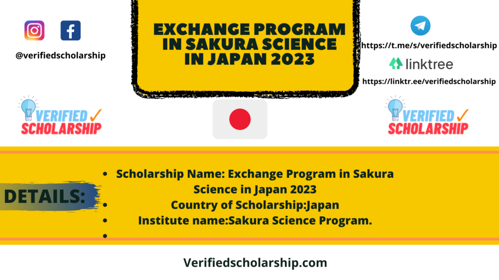 Sakura Science Exchange Program Japan 2023 - Verified Scholarship