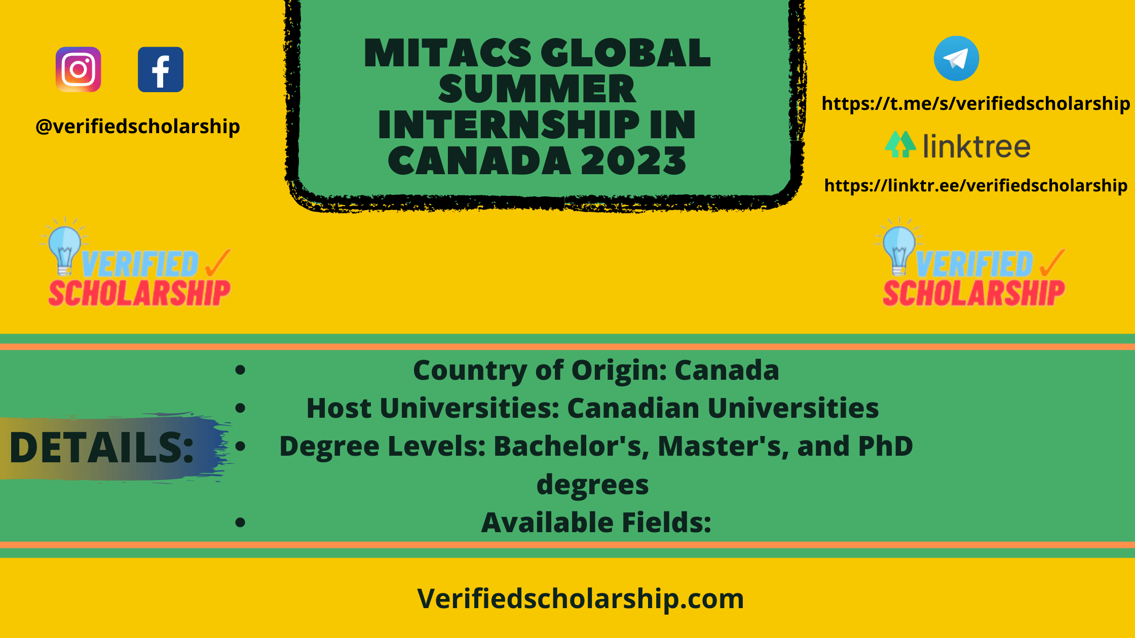Mitacs Global Summer Internship in Canada 2023 - Verified Scholarship