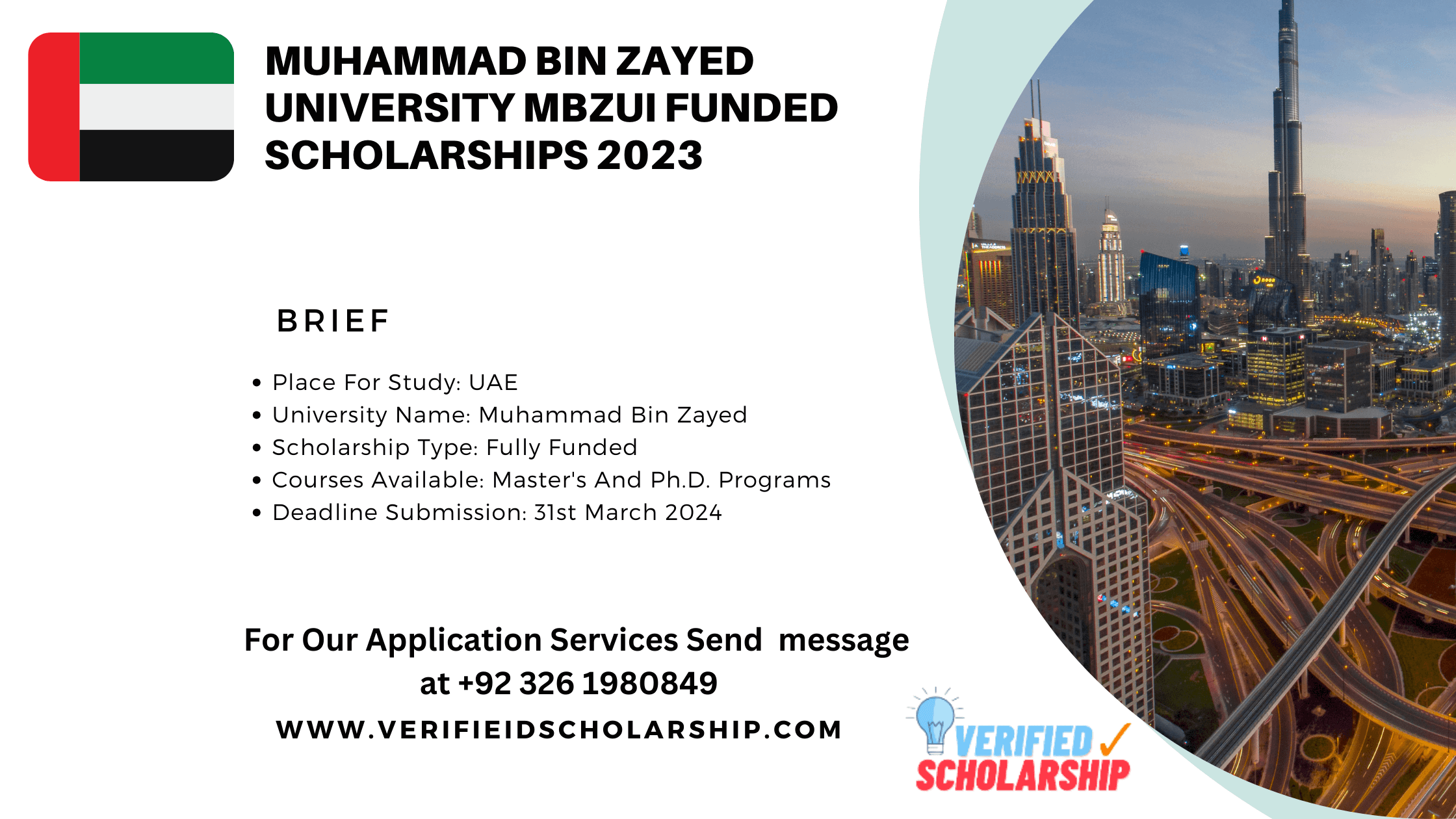 Muhammad Bin Zayed University MBZUI Funded Scholarships 2023 - Verified ...