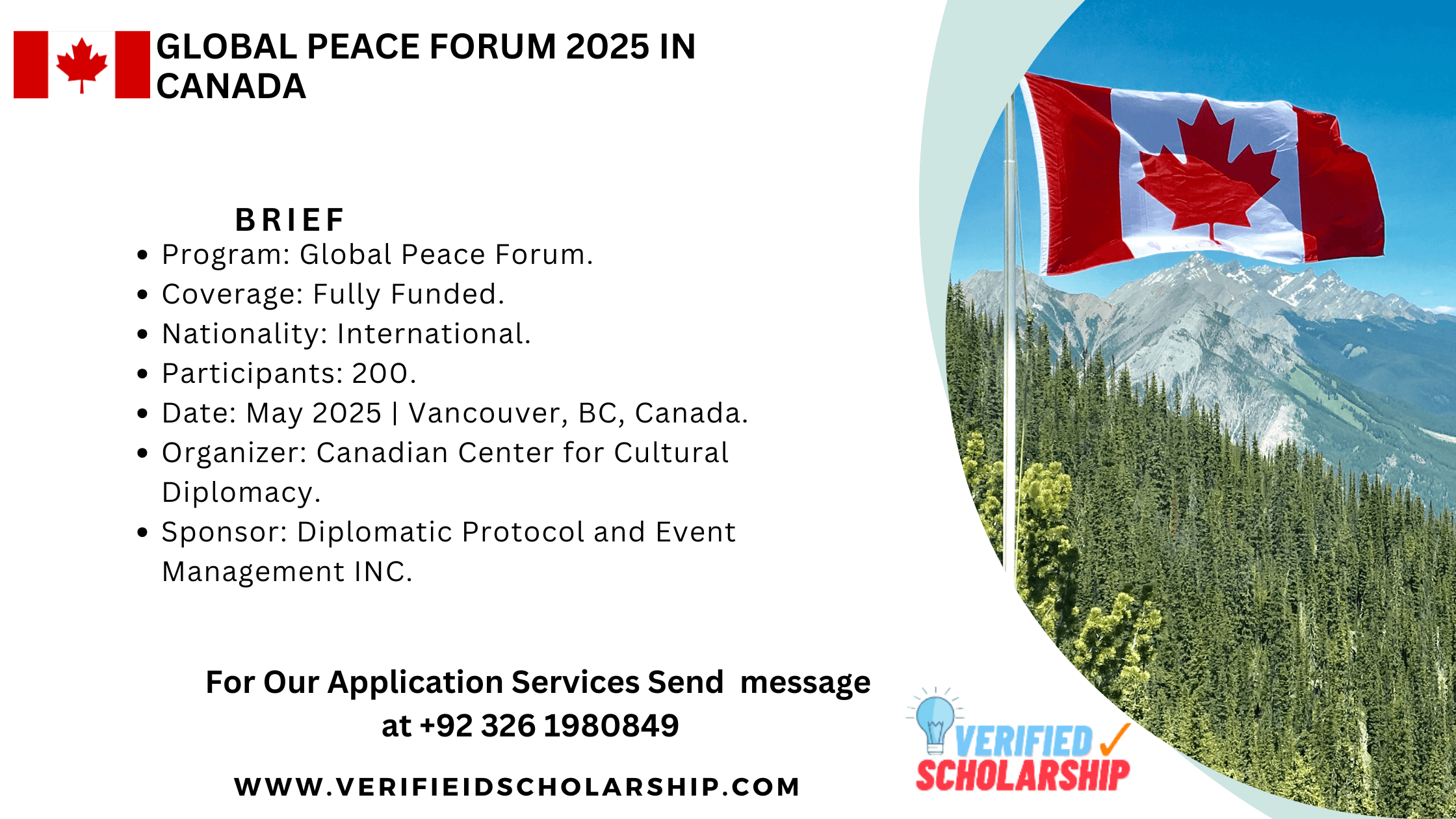 Global Peace Forum 2025 in Canada - Verified Scholarship